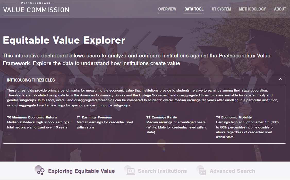 Equitable Value Explorer – The Guide for Postsecondary Changemakers